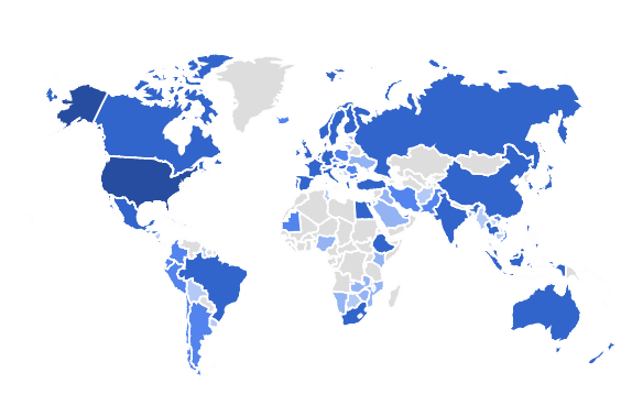 Visitors by Country – fiveforks.com/Wordle